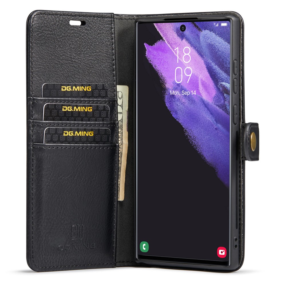 Svart DG.MING Magnet Wallet med Avtagbart Skal för Galaxy S26 Ultra